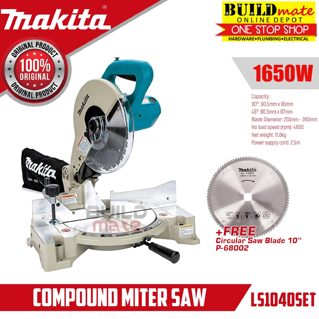 MAKITA Original Compound Miter Saw 260mm 10 1 4 LS1040SET TCT SAW BLA Buildmate