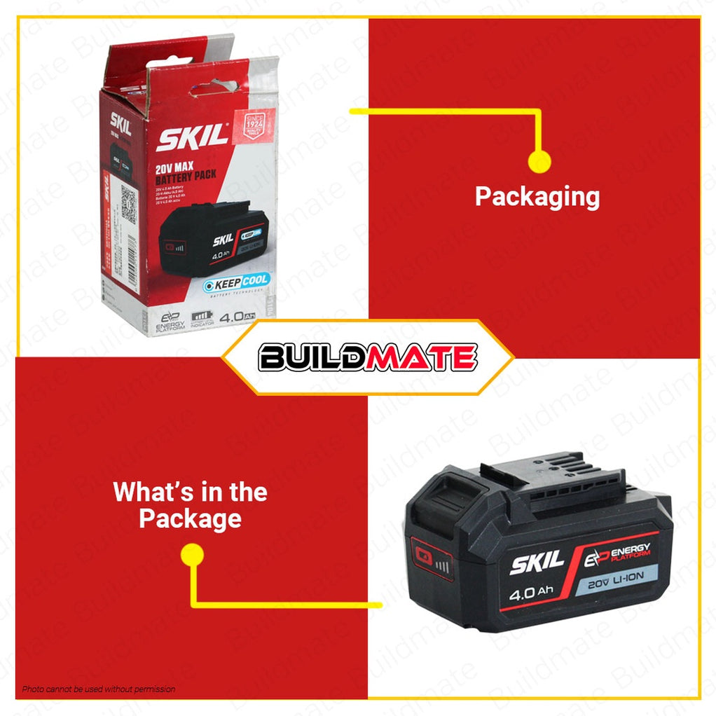 SKIL Lithium Ion Battery Pack 20V 4.0AH Energy Platform BR1E3104AA •BU — Buildmate