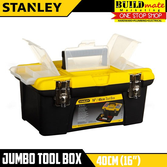 STANLEY 16" Inch PVC Jumbo Tool Box 40cm Organizer Storage Box Toolbox ...