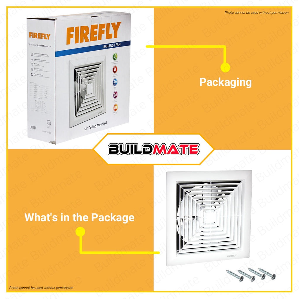 FIREFLY Ceiling Mounted Exhaust Fan Fans 12" 35W FEFC16/12W 100% ORIGI ...