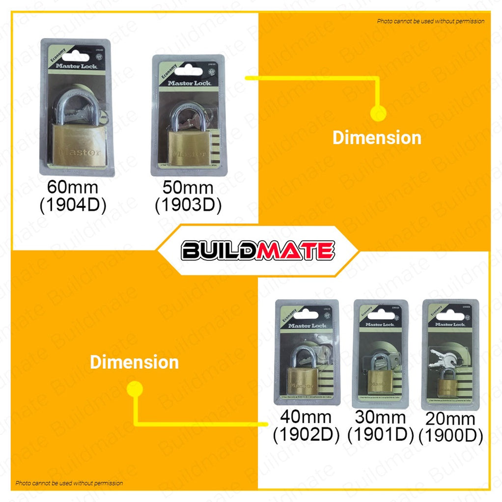 MASTER LOCK USA Economy Brass Padlock SOLD PER PIECE 100% ORIGINAL / A ...