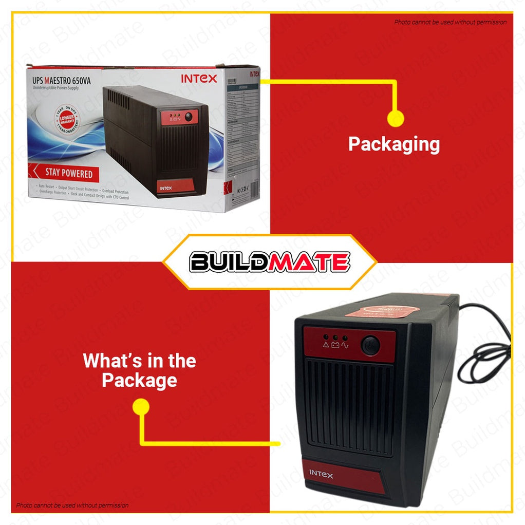 INTEX MAESTRO UPS 650VA with 2-socket Uninterruptible Power Supply 650 ...