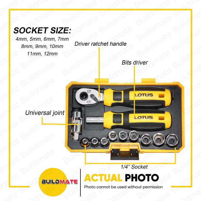 LOTUS 38 PCS Ratchet Driver Socket and Bit Set LTHT38DRX •BUILDMATE ...