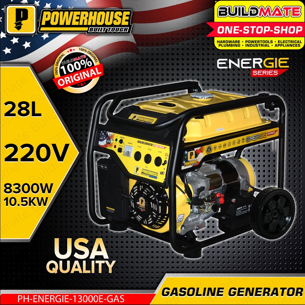 POWERHOUSE ENERGIE SERIES Gasoline Generator w/ Battery, Wheels, Handl ...