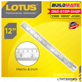 LOTUS 12" Inch Ruler Metric & Inch Stainless Steel Straight Edge Measu ...
