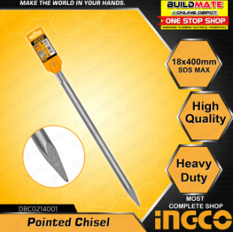 INGCO SDS Max Pointed Chisel 18 x 400mm DBC0214001 •BUILDMATE• IHT ...