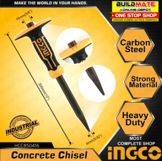 BUILDMATE Ingco 305mm Concrete Chisel Pointed Demolition Brick Carving ...