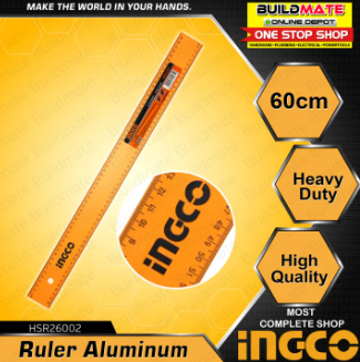 INGCO Ruler Aluminum 60cm HSR26002 •BUILDMATE• IHT — Buildmate