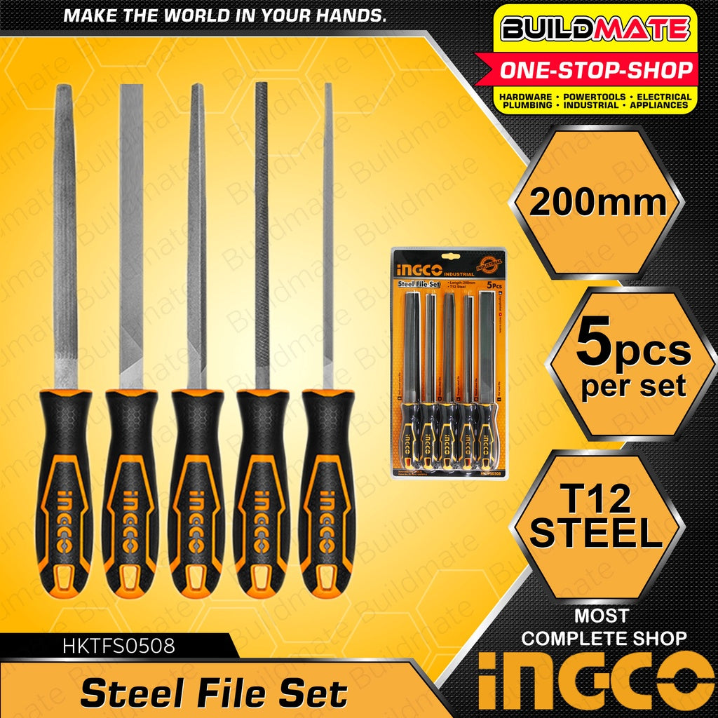 INGCO Steel File Set 5 PCS HKTFS0508 •BUILDMATE• IHT — Buildmate