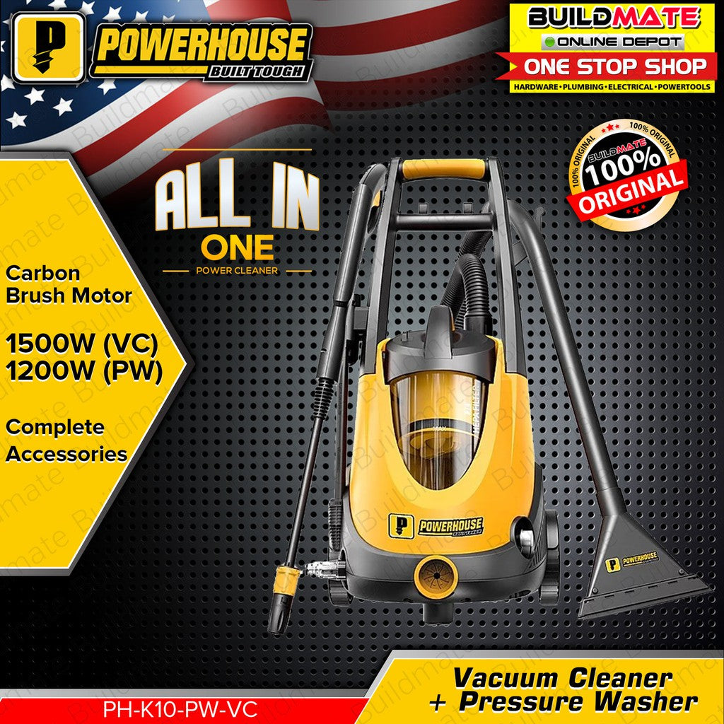 POWERHOUSE ALL IN ONE Power Cleaner Pressure Washer 1500W with Vacuum ...
