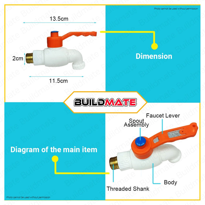 MECO Taiwan Heavy Duty PPR Ball Faucet 20mm Sinks, Bathroom & Garden F ...