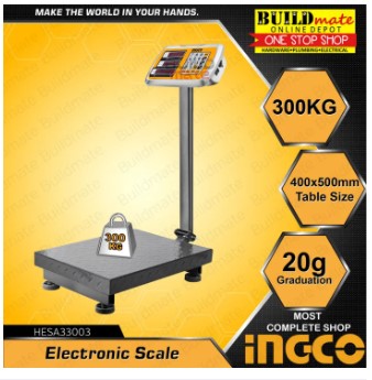 INGCO 300KG Capacity Electronic Scale HESA33003 •BUILDMATE• IPT — Buildmate