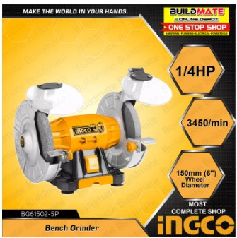 INGCO Bench Grinder 6 1/4HP BG61502-5P IPT — Buildmate