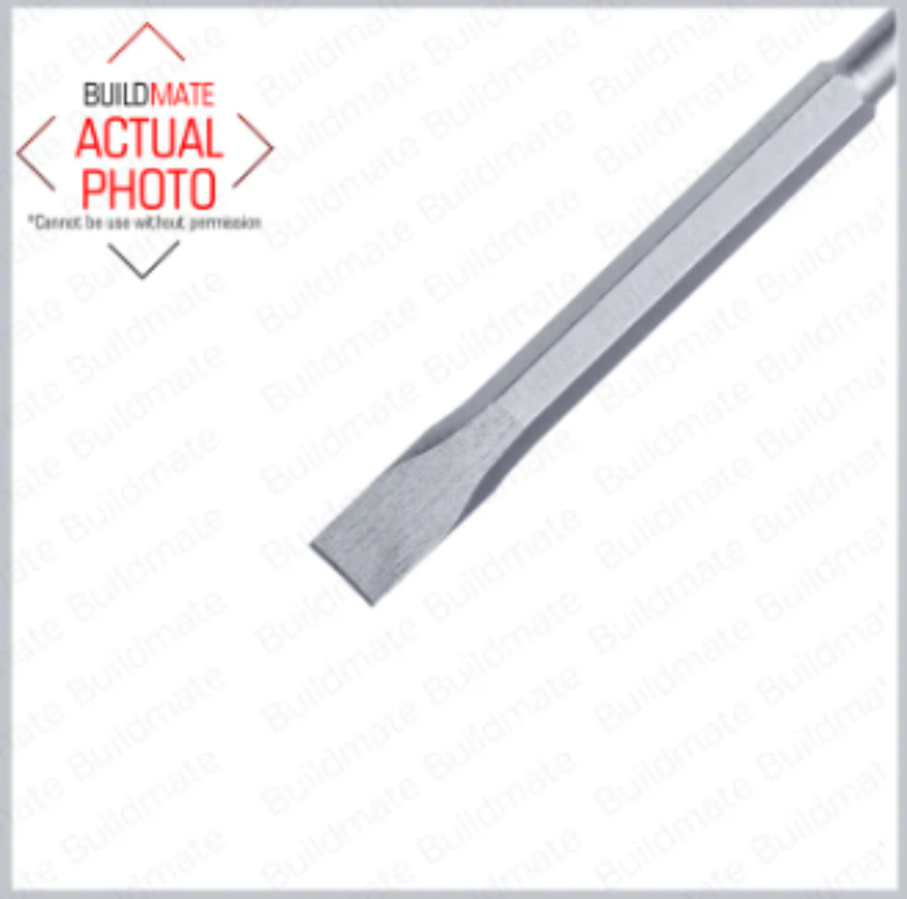 INGCO Hex FLAT Chisel 17x280x22mm Concrete Breaker Demolition Jack Ham ...