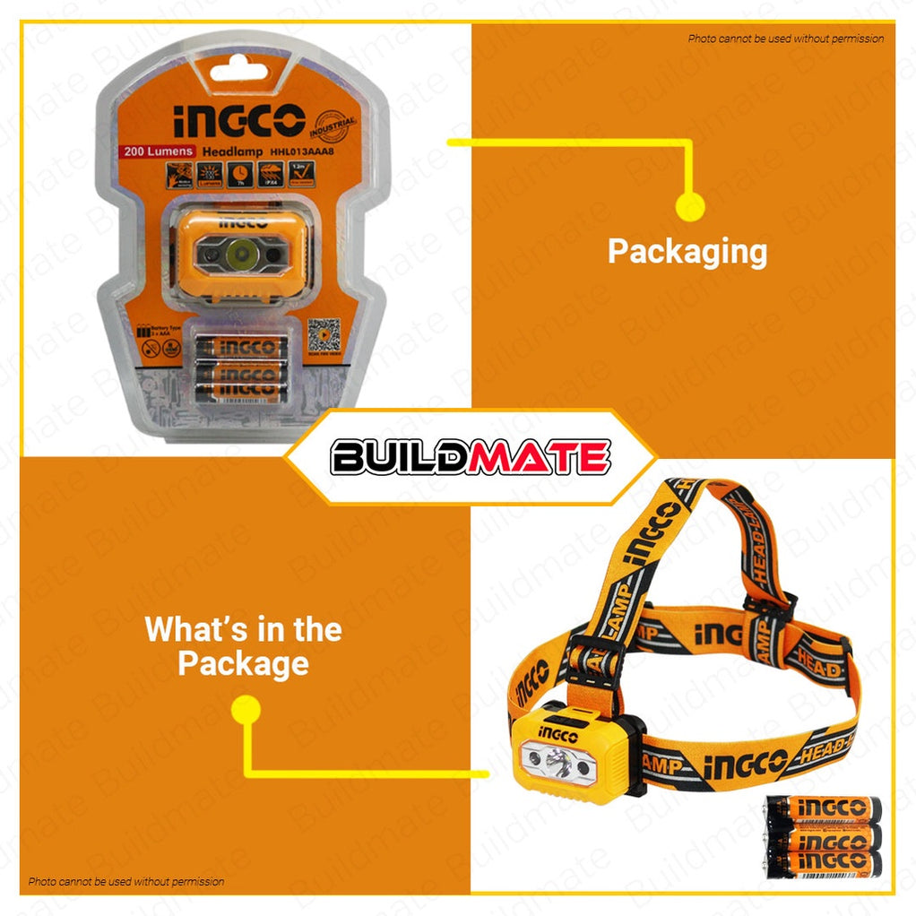 INGCO LED Head Lamp Rain Resistant HHL013AAA2 | HHL013AAA8 100% ORIGIN ...