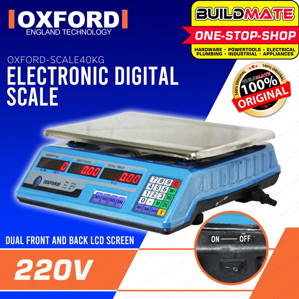 OXFORD Electronic Digital Scale 40KG with Dual Front and Back LCD Scre ...