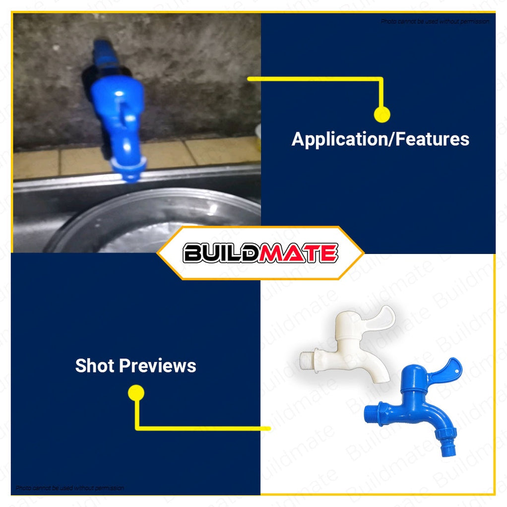 MAXTEN PVC Faucet Plain / Hose Bibb SOLD PER PIECE •BUILDMATE• — Buildmate