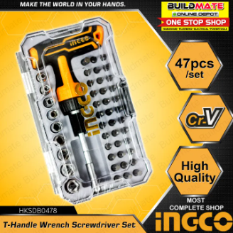 INGCO 47PCS/SET T-Handle Wrench Screwdriver Set HKSDB0478 •BUILDMATE ...