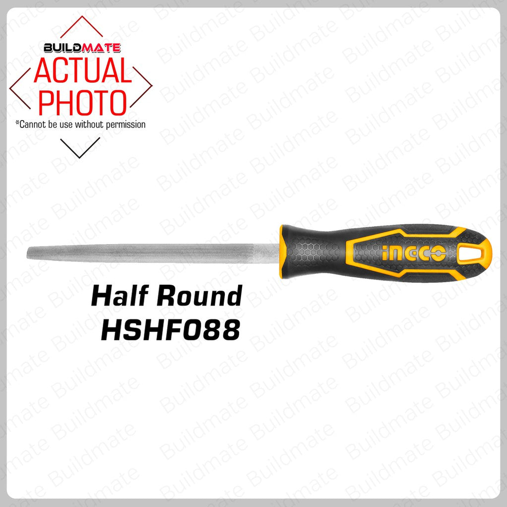 BUILDMATE Ingco Steel File 200mm (8") Round / Triangle / Half-Round T1 ...
