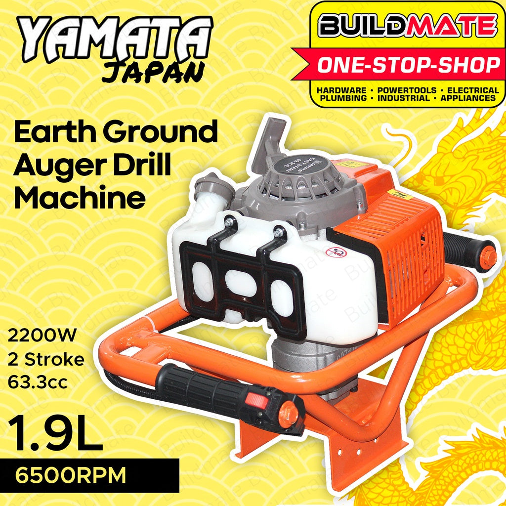 YAMATA JAPAN Gasoline 2 Stroke Earth Ground Auger Drill Machine Post H ...