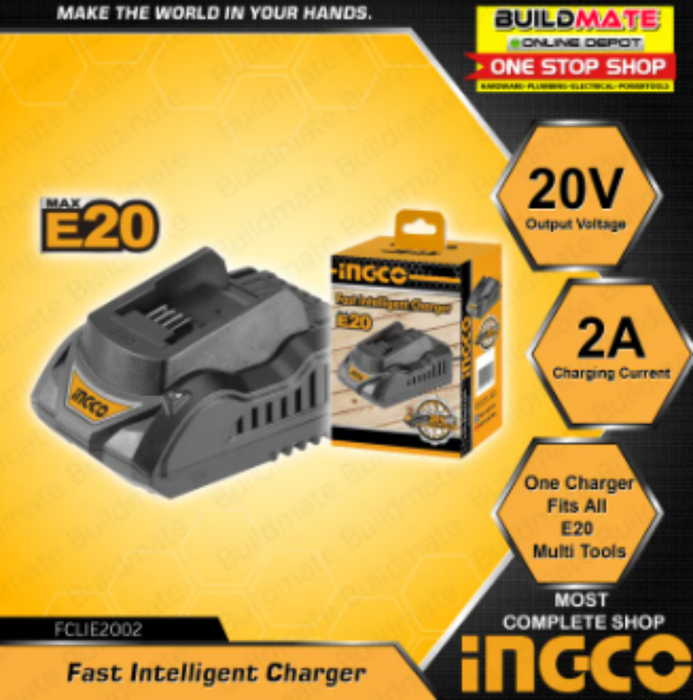 INGCO Fast Intelligent Charger 20V FCLI2003 POWERSHARE •BUILDMATE• IHT ...