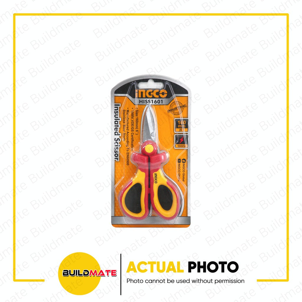 INGCO Insulated Scissors 160mm 6" 1000V HISS1601 •BUILDMATE• IHT ...