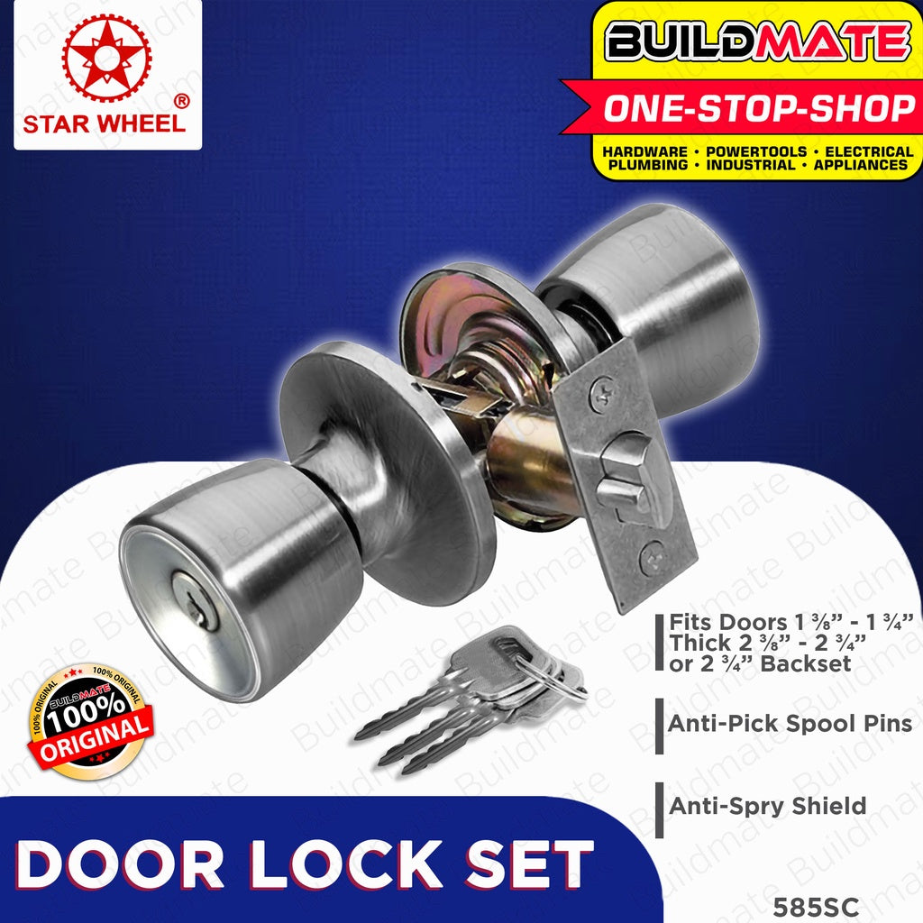 STAR WHEEL Hongkong Entrance Lockset Doorknob Door Knob Lock Set with ...