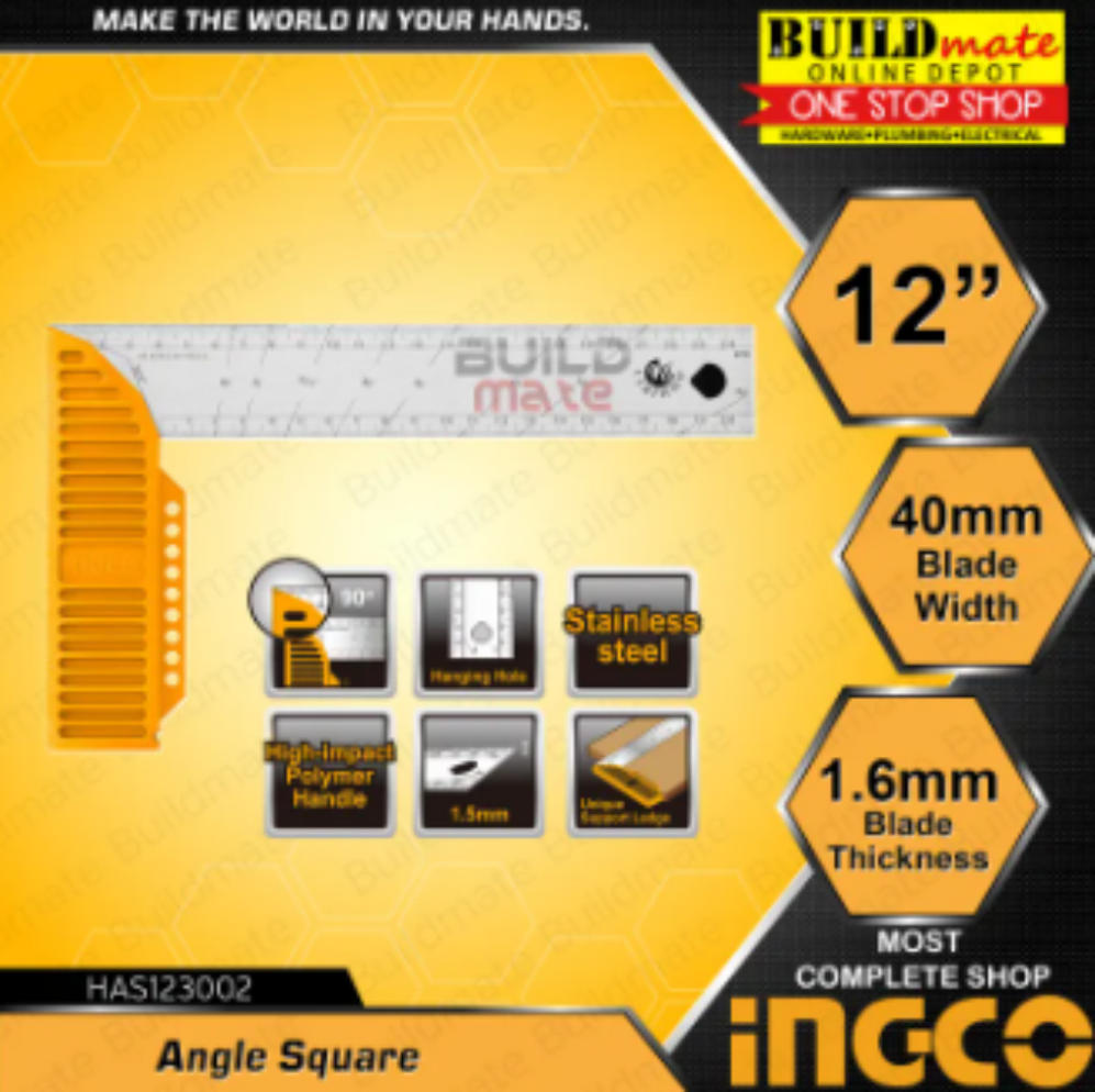 INGCO Angle Square 12" (300mm) HAS123002 •BUILDMATE• IHT — Buildmate