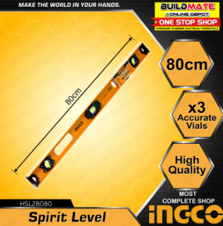 INGCO Aluminum Spirit Level 80cm HSL28080 •BUILDMATE• IHT — Buildmate