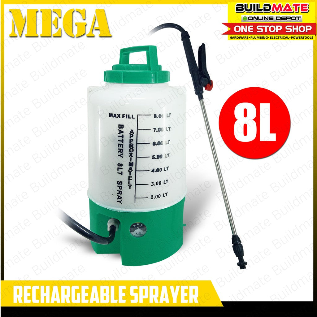 MEGA 8L Battery Operated Rechargeable Sprayer •BUILDMATE• — Buildmate