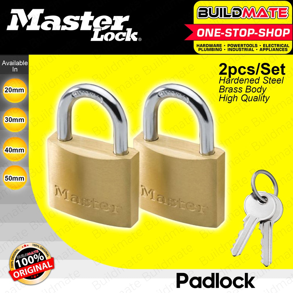 MASTER LOCK USA Economy Brass Padlock SOLD PER SET 100% ORIGINAL / AUT ...