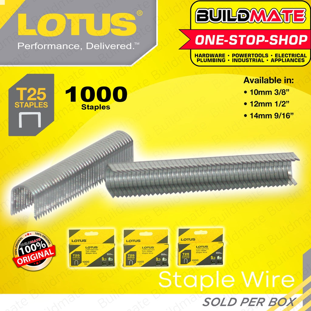 LOTUS Staple Wire T25 1000 PCS 10mm | 12mm | 14mm USE FOR LTHT4000SGX ...