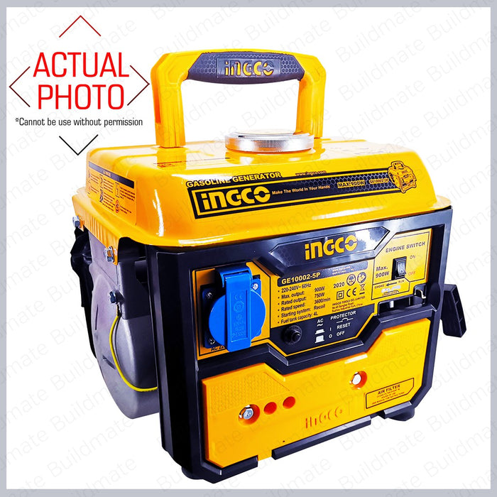 INGCO 900W Portable Gasoline Generator 1KVA 2 Stroke Engine Open Recoi ...