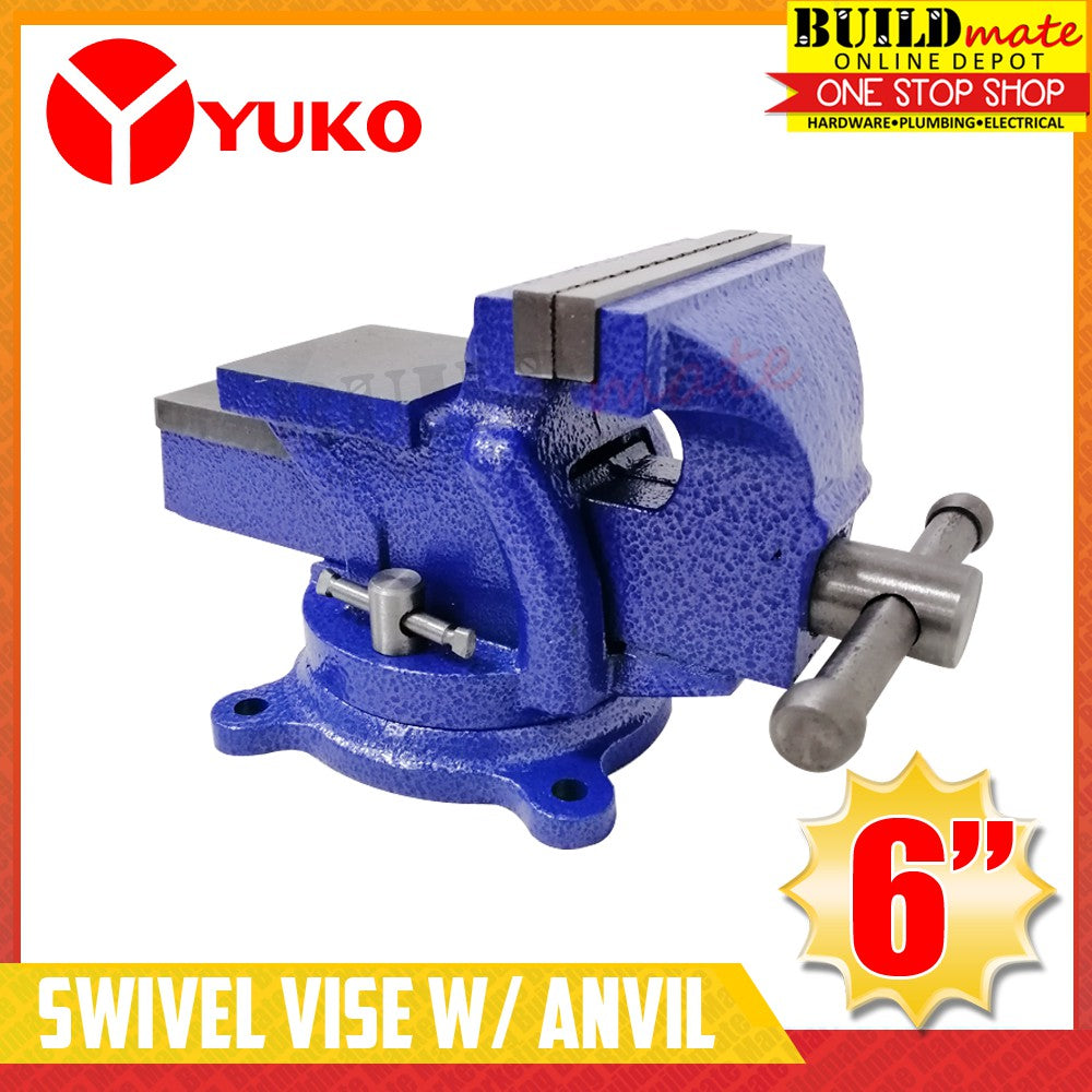 YUKO Bench Swivel Vise with Anvil 6" •BUILDMATE• — Buildmate