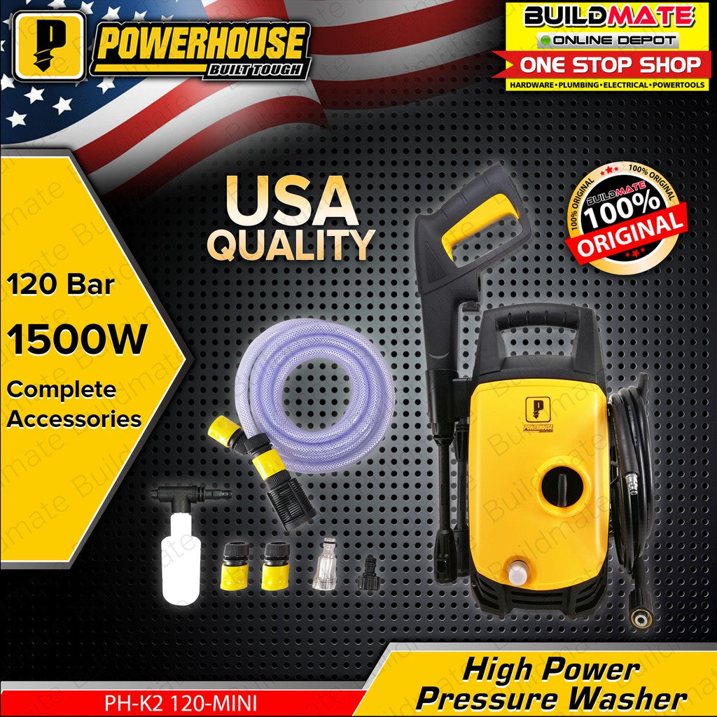 POWERHOUSE USA High Power Pressure Washer Mini 120-Bar 1500W PH-K2 120 ...