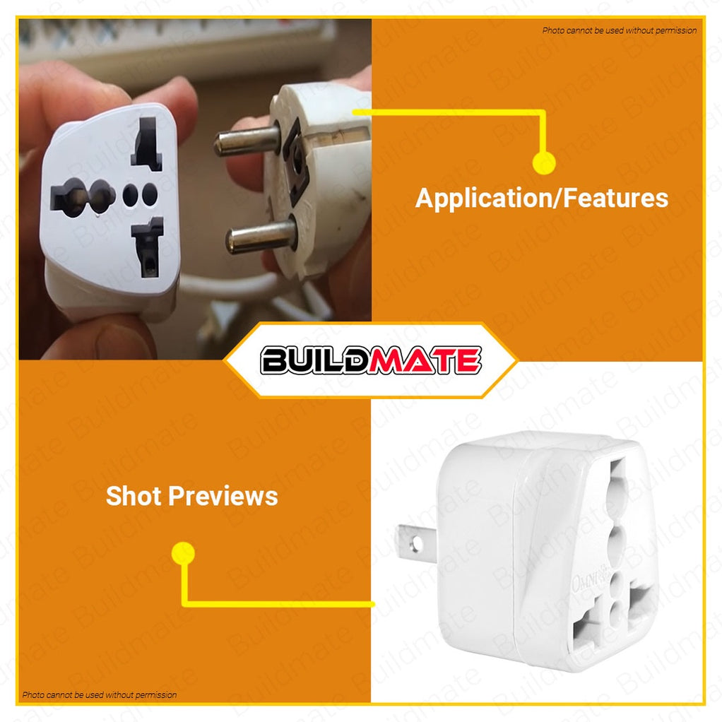 OMNI Universal Socket Adapter 10A 250V WUA-002 WUA002 •BUILDMATE ...