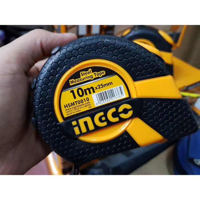 INGCO Steel Tape Measure Metric and Inch Self Lock Function with Rubbe ...