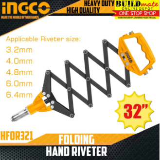 BUILDMATE Ingco Folding Hand Riveter 32" 815mm Rivet Gun Riveter Hamme ...