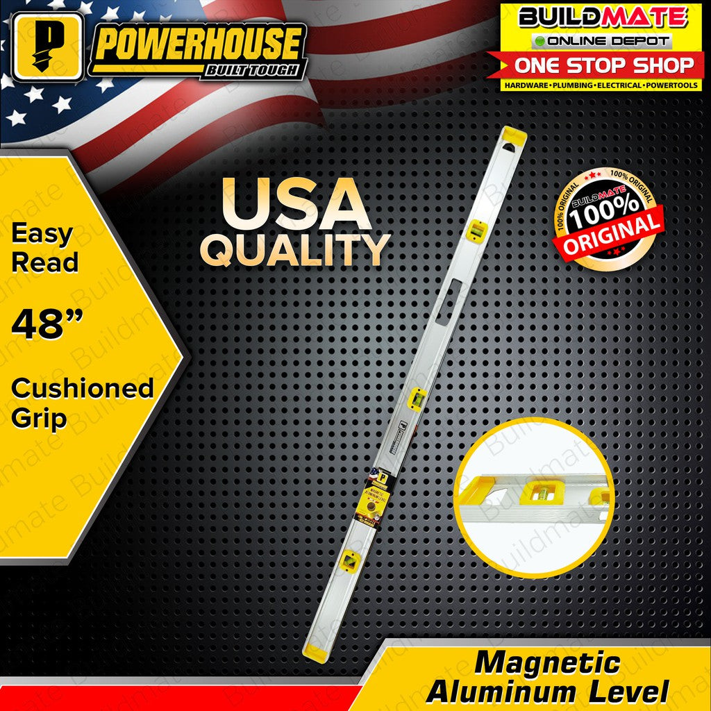 BUILDMATE Powerhouse Heavy Duty Aluminum Spirit Level with Magnetic St ...