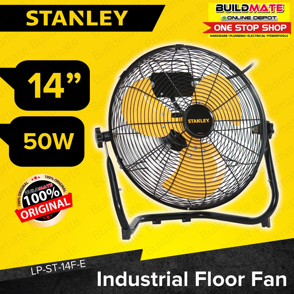STANLEY 14" 50W Industrial Floor Fan LP-ST-14F-E •BUILDMATE• — Buildmate