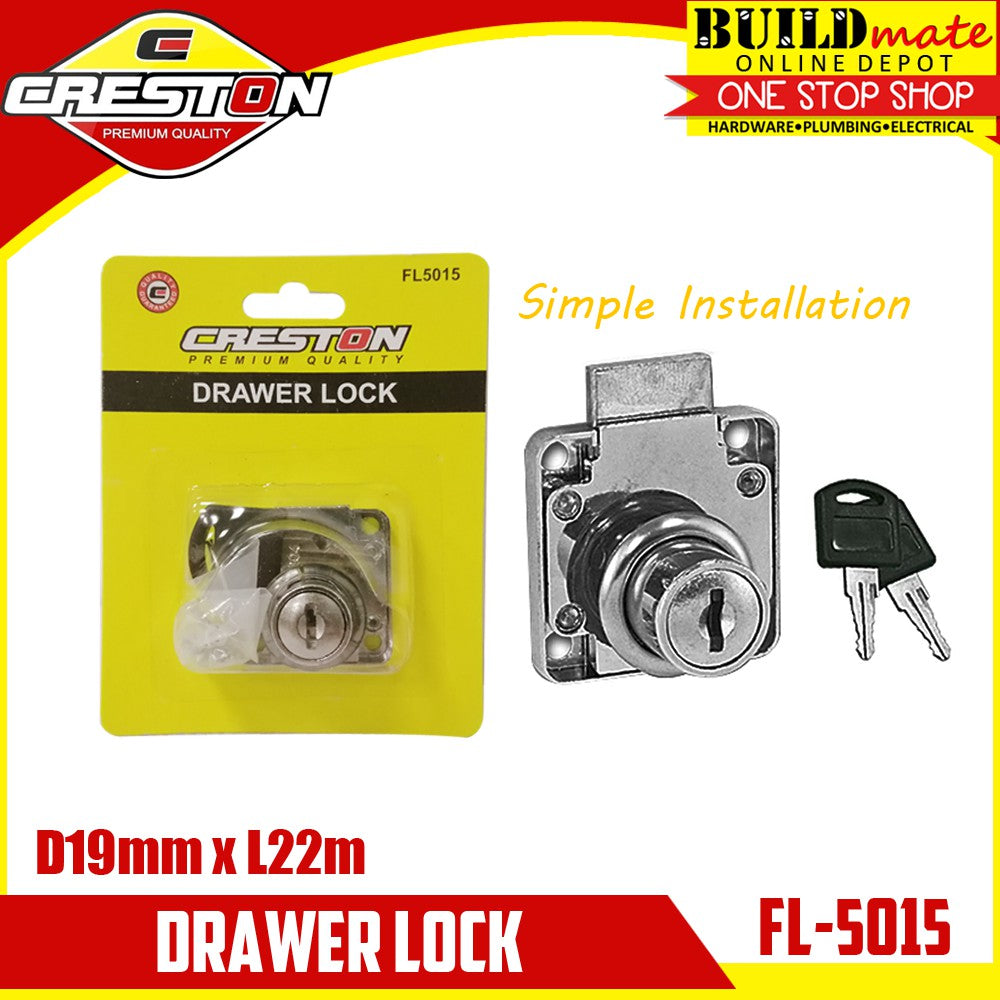 CRESTON Drawer Lock Chrome Plated FL-5015 — Buildmate
