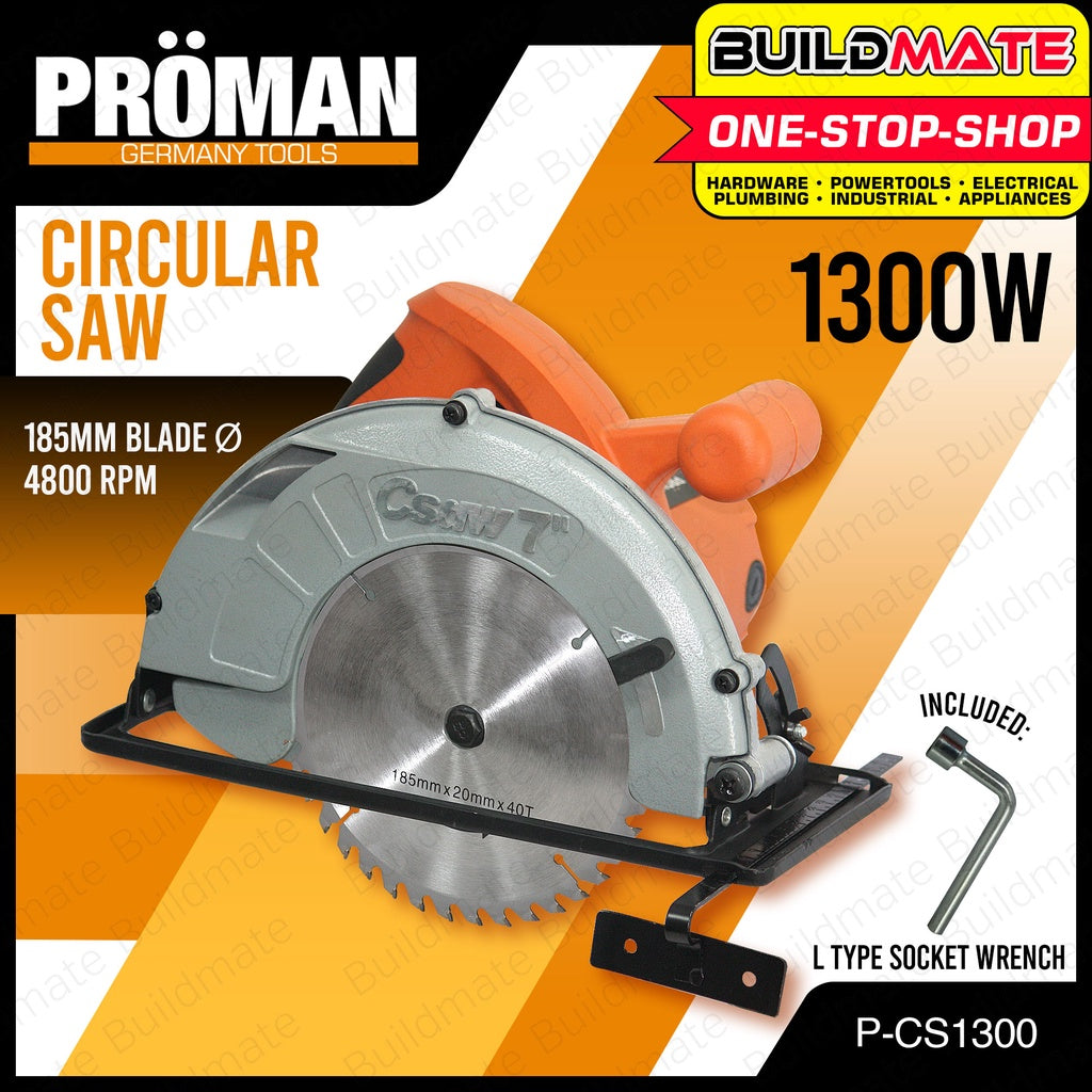 PROMAN Circular Saw 1300W CS1300 Heavy Duty •BUILDMATE• — Buildmate