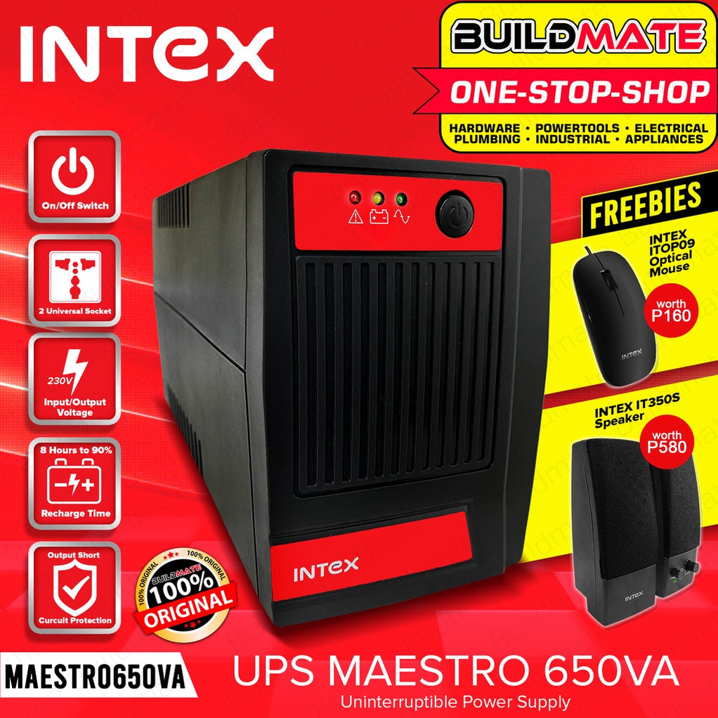 INTEX MAESTRO UPS 650VA with 2-socket Uninterruptible Power Supply 650 ...