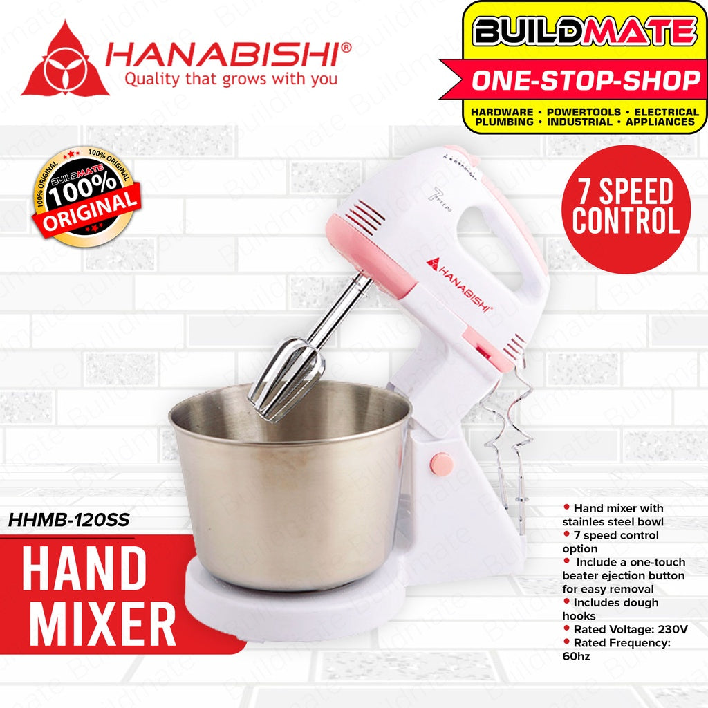 HANABISHI Handmixer Hand Mixer w/ Bowl HHMB-120SS •BUILDMATE• — Buildmate