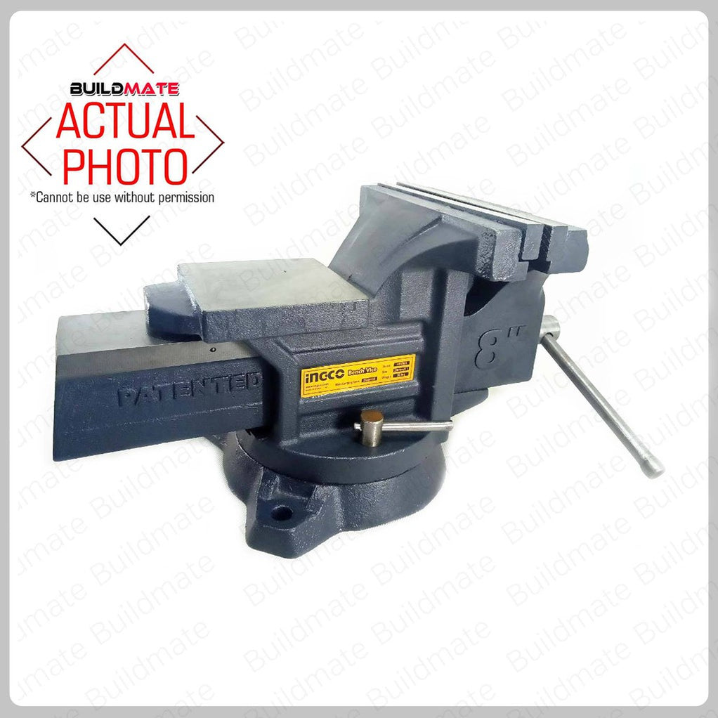 BUILDMATE Ingco Bench Vice with Anvil 8" Swivel Base Clamp Table Vise ...