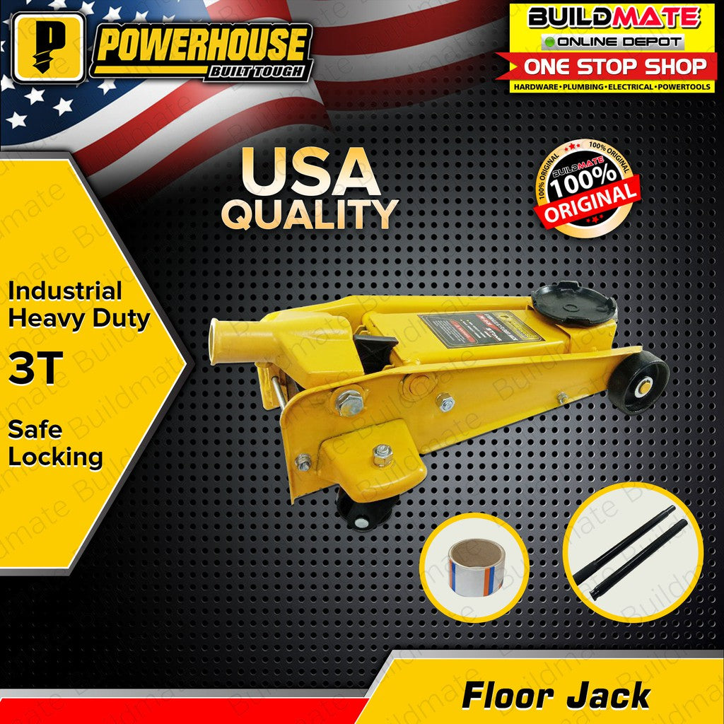 POWERHOUSE 3 TONS Floor Jack Heavy Duty •BUILDMATE• PHHT — Buildmate