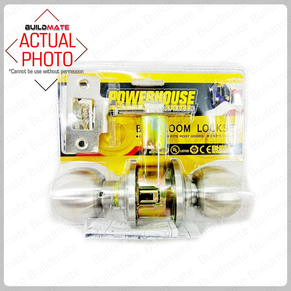 BUILDMATE Powerhouse PRO SERIES Cylindrical Bathroom Lockset PH587SSBK ...