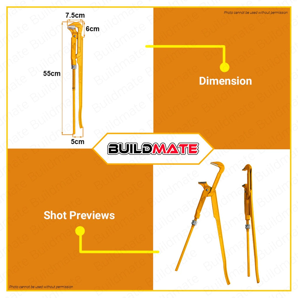 Hoteche Bent Nose Swedish Pipe Wrench 2" inches HTC-150203 •BUILDMATE ...