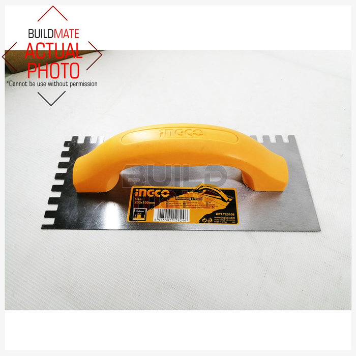 INGCO Plastering Trowel with Teeth 230x100mm HPTT23108 •BUILDMATE• IHT — Buildmate