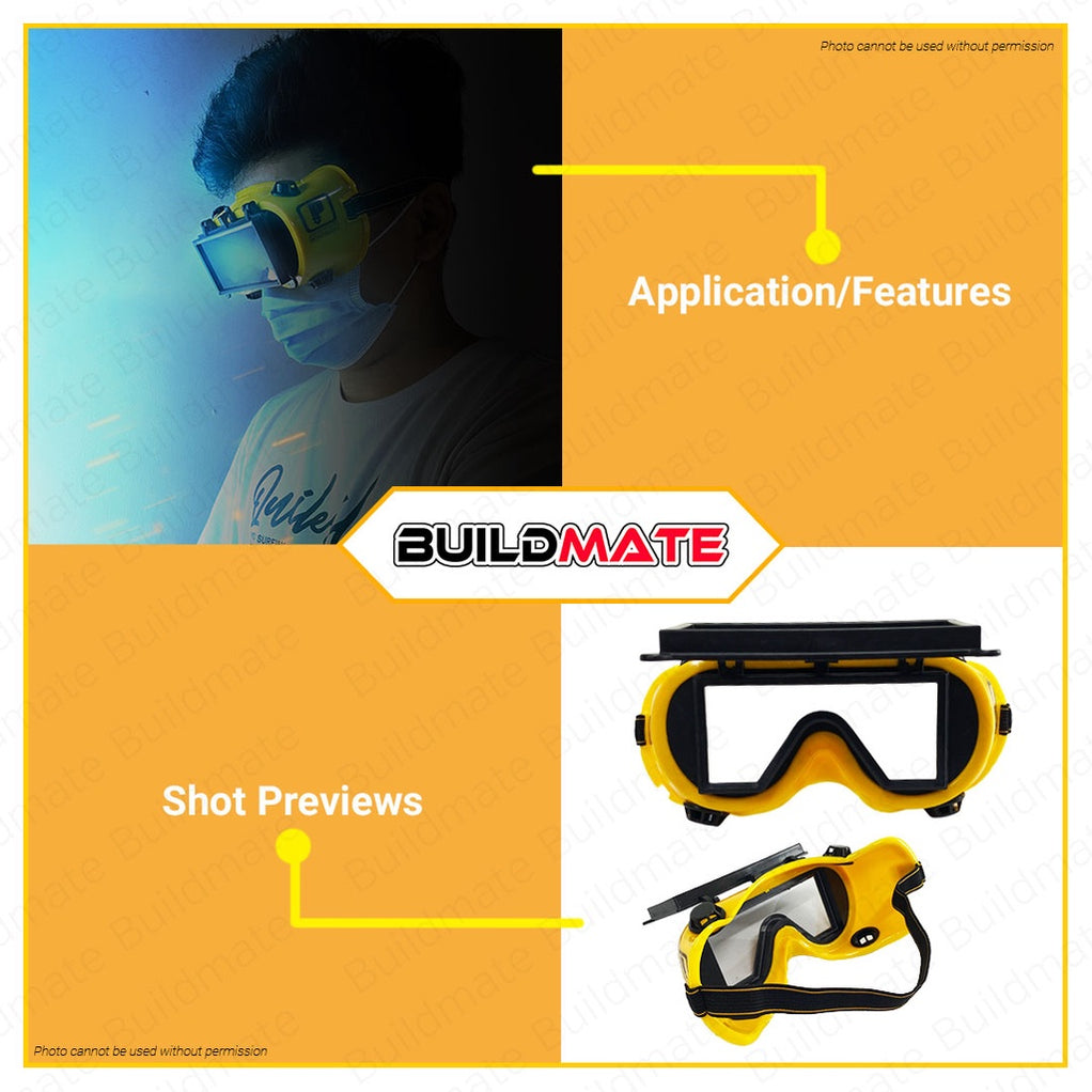 POWERHOUSE Safety Welding Goggles Flip Up Combination Type Clear Dark ...